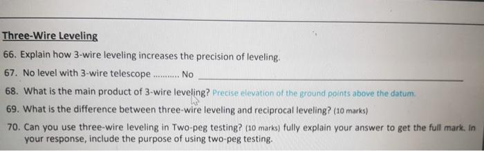 Solved ........ No Three-Wire Leveling 66. Explain how | Chegg.com