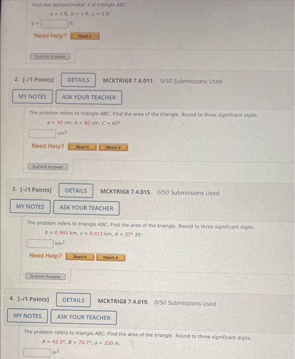 Solved [-/1 Points] MCKTRIG8 7.4.011, 0/50 Submissions Used | Chegg.com
