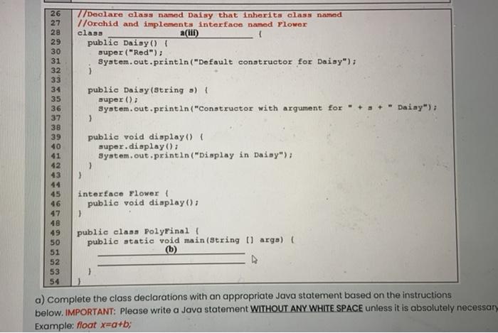 Solved OWN 11 3 Given an incomplete program in Program 1: | Chegg.com