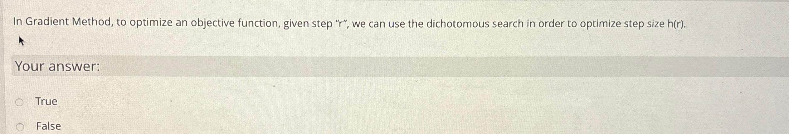 Solved In Gradient Method, to optimize an objective | Chegg.com