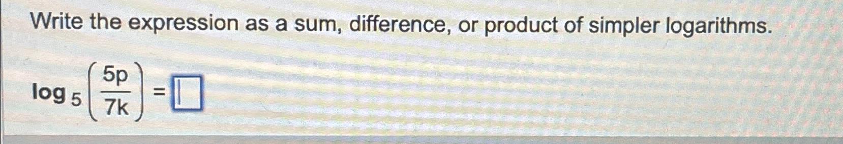 Solved Write the expression as a sum, difference, or product | Chegg.com