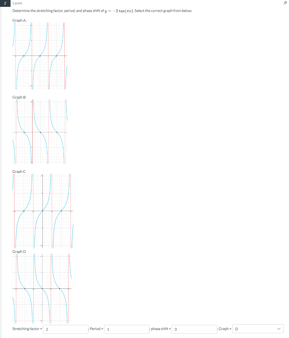 Solved Determine the stretching factor, period, and phase | Chegg.com
