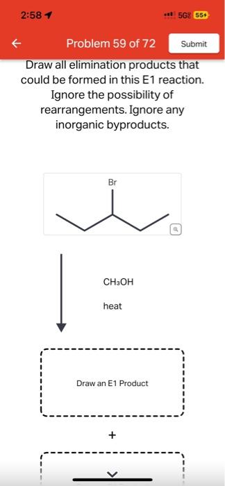 Solved Draw all elimination products that could be formed in | Chegg.com