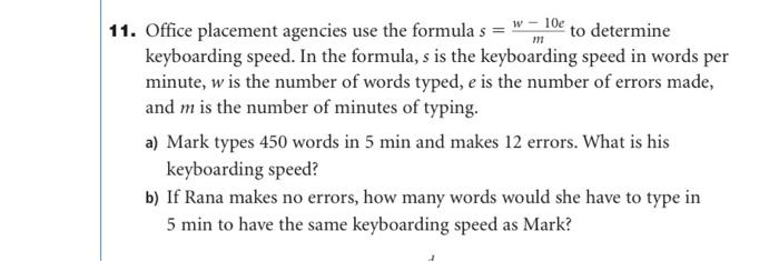 Solved M 11 Office Placement Agencies Use The Formula S