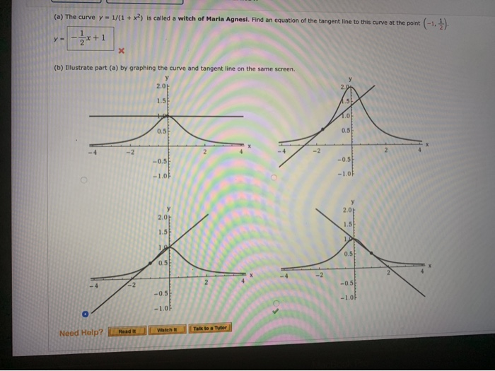 Solved (a) The curve y 1/(1+x) is called a witch of Maria | Chegg.com