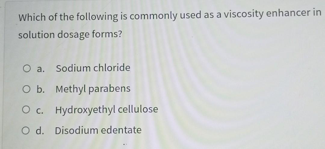 Solved Which of the following is commonly used as a | Chegg.com