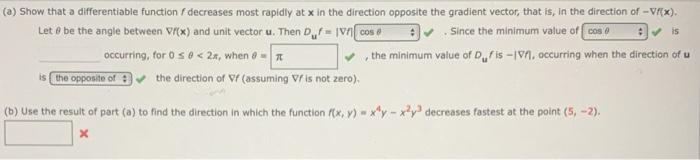 Solved 수 (a) Show that a differentiable function f decreases | Chegg.com