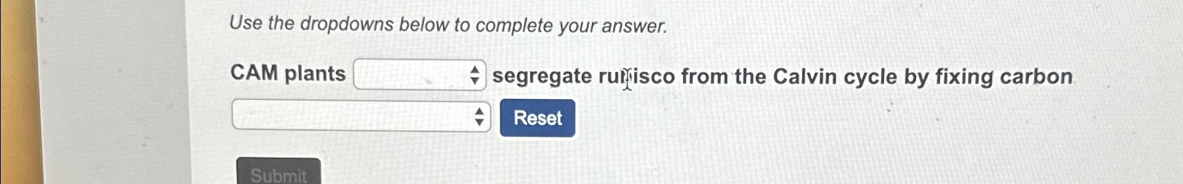 Solved Use the dropdowns below to complete your answer.CAM | Chegg.com