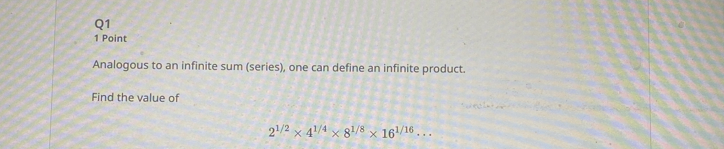Solved Q11 ﻿PointAnalogous to an infinite sum (series), ﻿one | Chegg.com