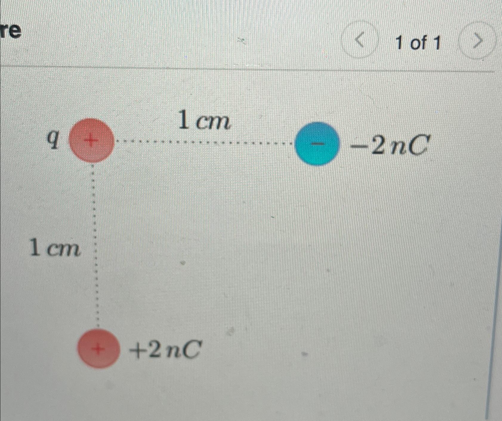 Solved A +2 ﻿nC point charge is 1 ﻿cm below while a -2 ﻿nC | Chegg.com