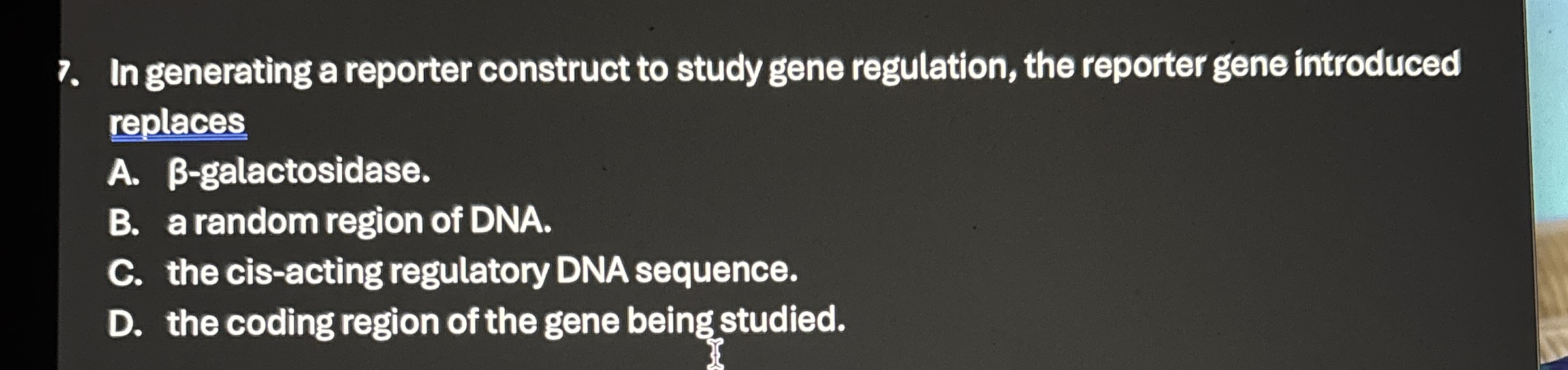 Solved In generating a reporter construct to study gene | Chegg.com