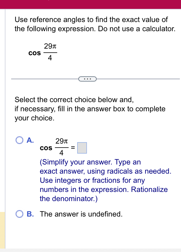 Solved Use reference angles to find the exact value of the | Chegg.com