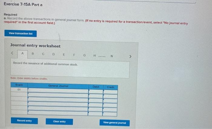 Solved Required information Exercise 7-15A Comprehensive | Chegg.com