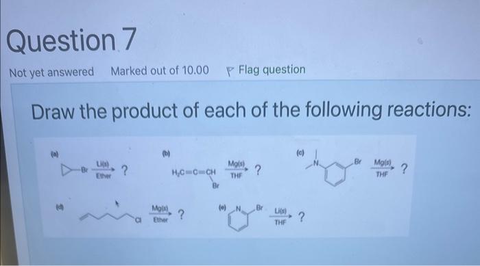 Solved Draw the product of each of the following reactions: | Chegg.com