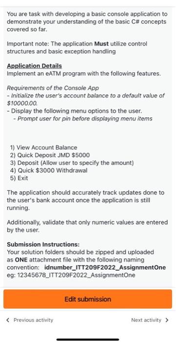Solved You are task with developing a basic console | Chegg.com