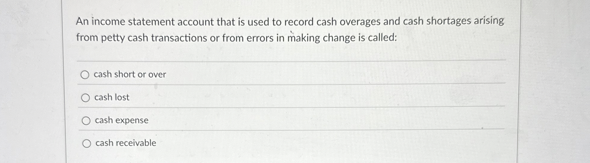 Solved An income statement account that is used to record | Chegg.com