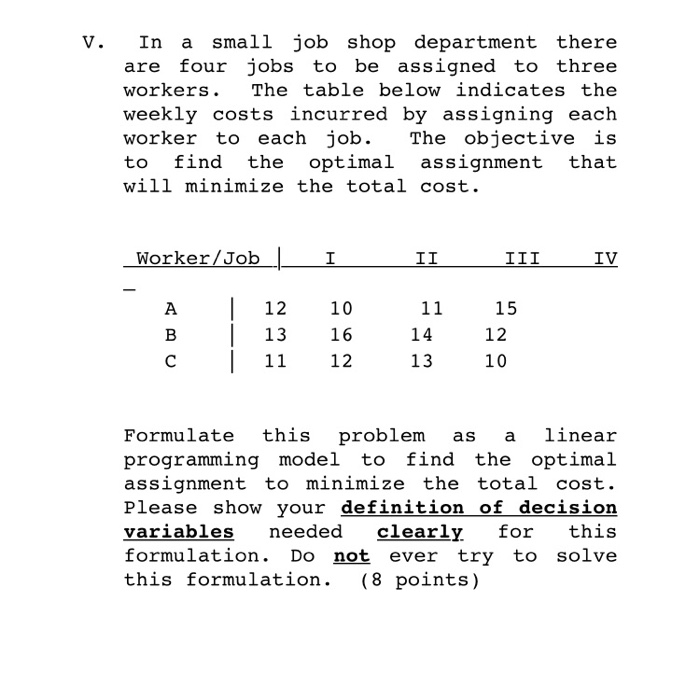 Solved In a small job shop department there are four jobs to | Chegg.com
