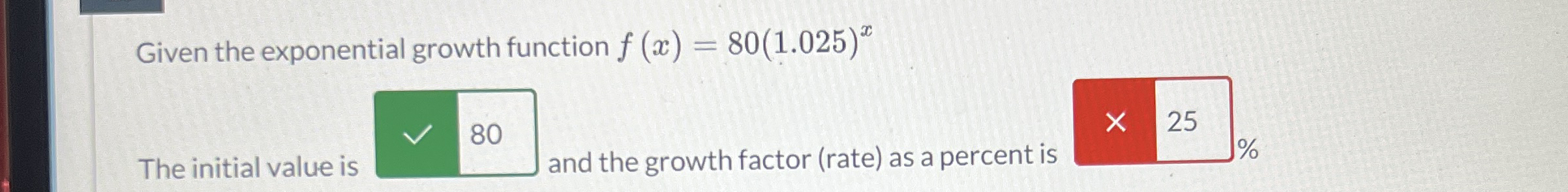Solved Given the exponential growth function | Chegg.com