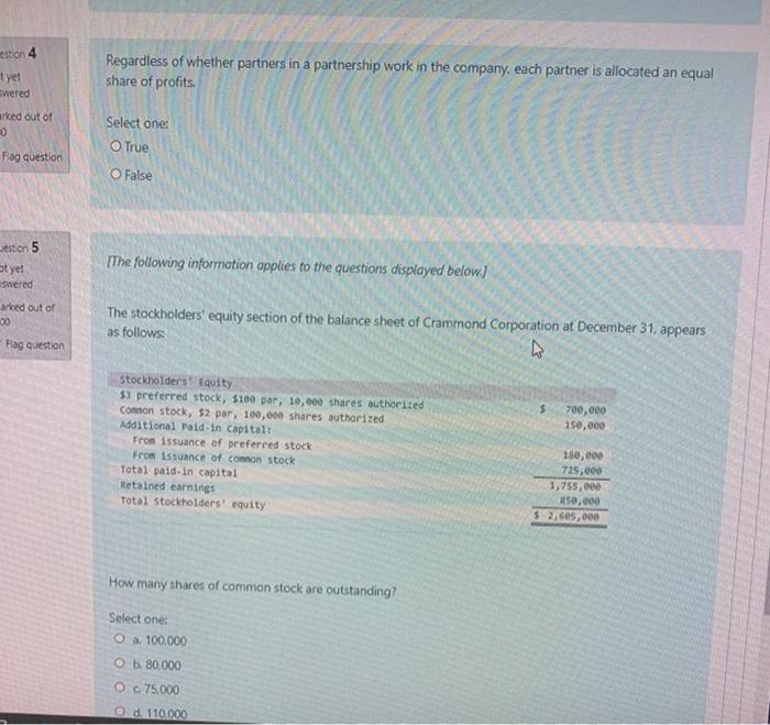 Solved sestion 4 tyet swered Regardless of whether partners | Chegg.com