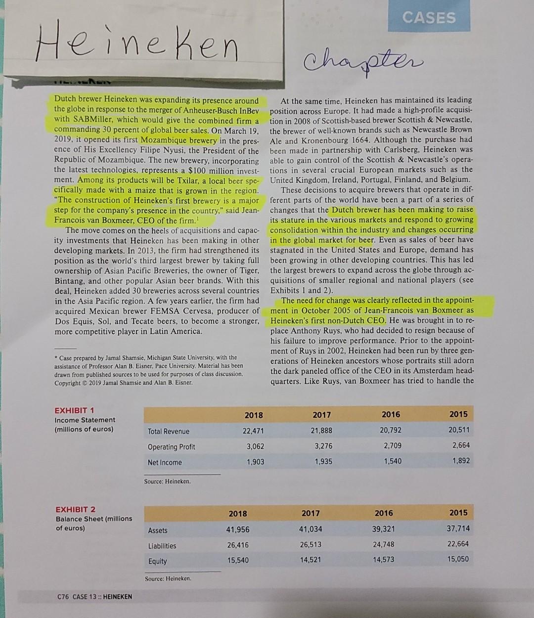 Solved (a) What factors have enabled HEINEKEN deliver strong | Chegg.com