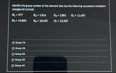 Solved Identify the group number of the element that has the | Chegg.com