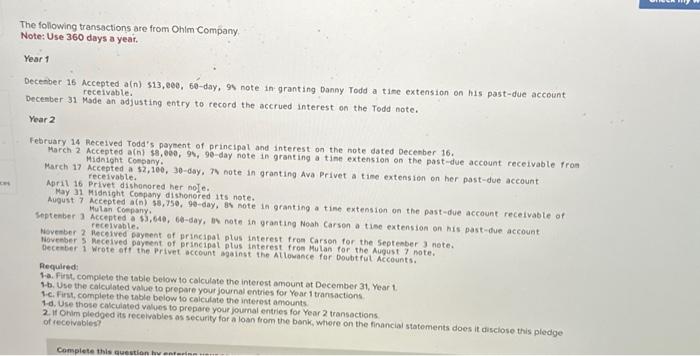 The following transactions are from Ohlm Company | Chegg.com