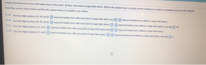 Solved A study finds that out of every 400 babies born in | Chegg.com