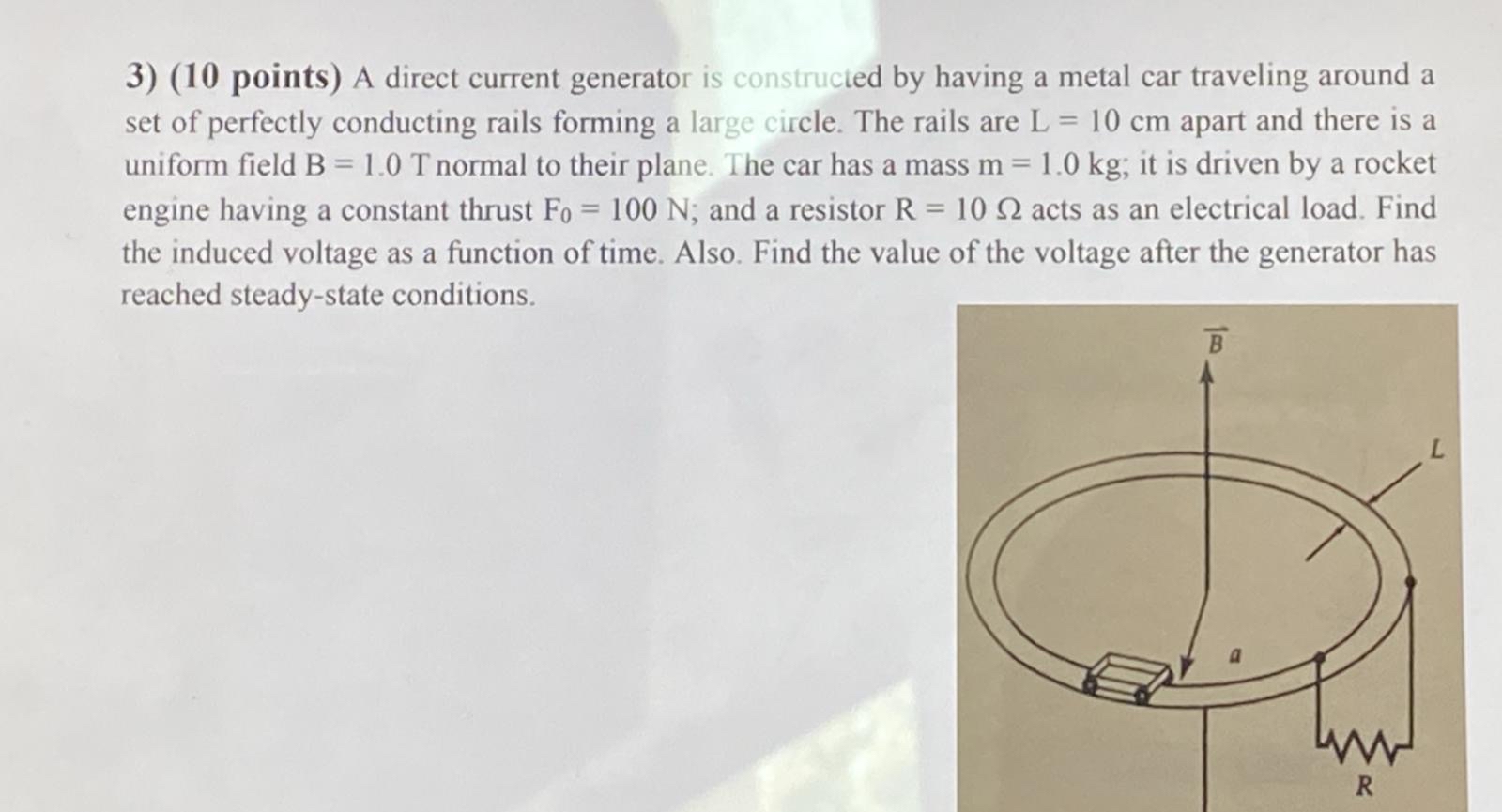 Solved (10 ﻿points) ﻿A direct current generator is | Chegg.com