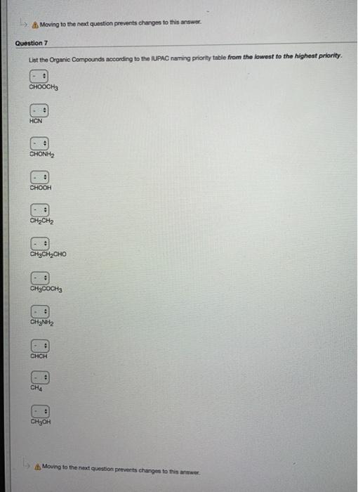 Solved list the organic compounds according to the IUPAC | Chegg.com