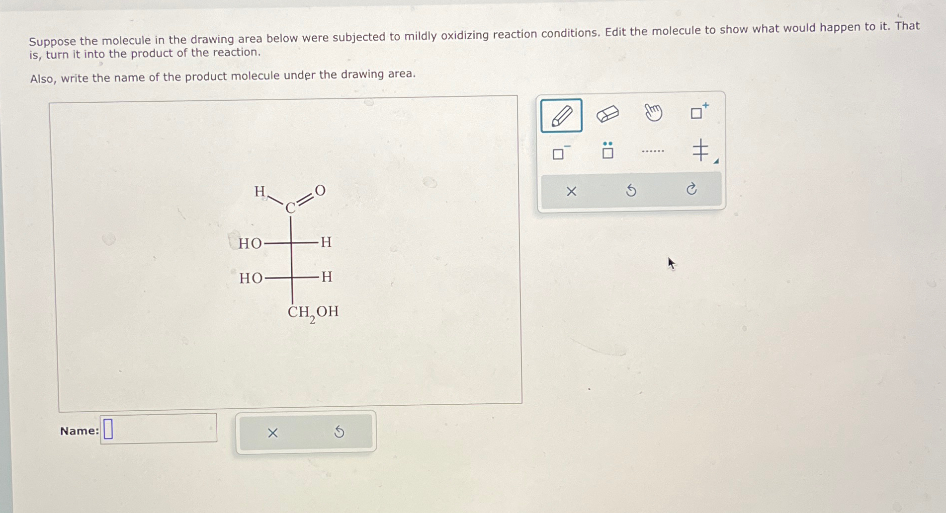 Solved Suppose the molecule in the drawing area below were | Chegg.com