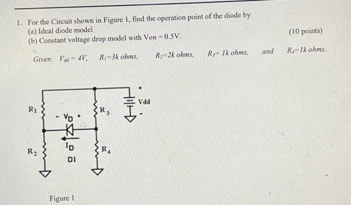 Solved 1. For the Circuit shown in Figure 1, find the | Chegg.com