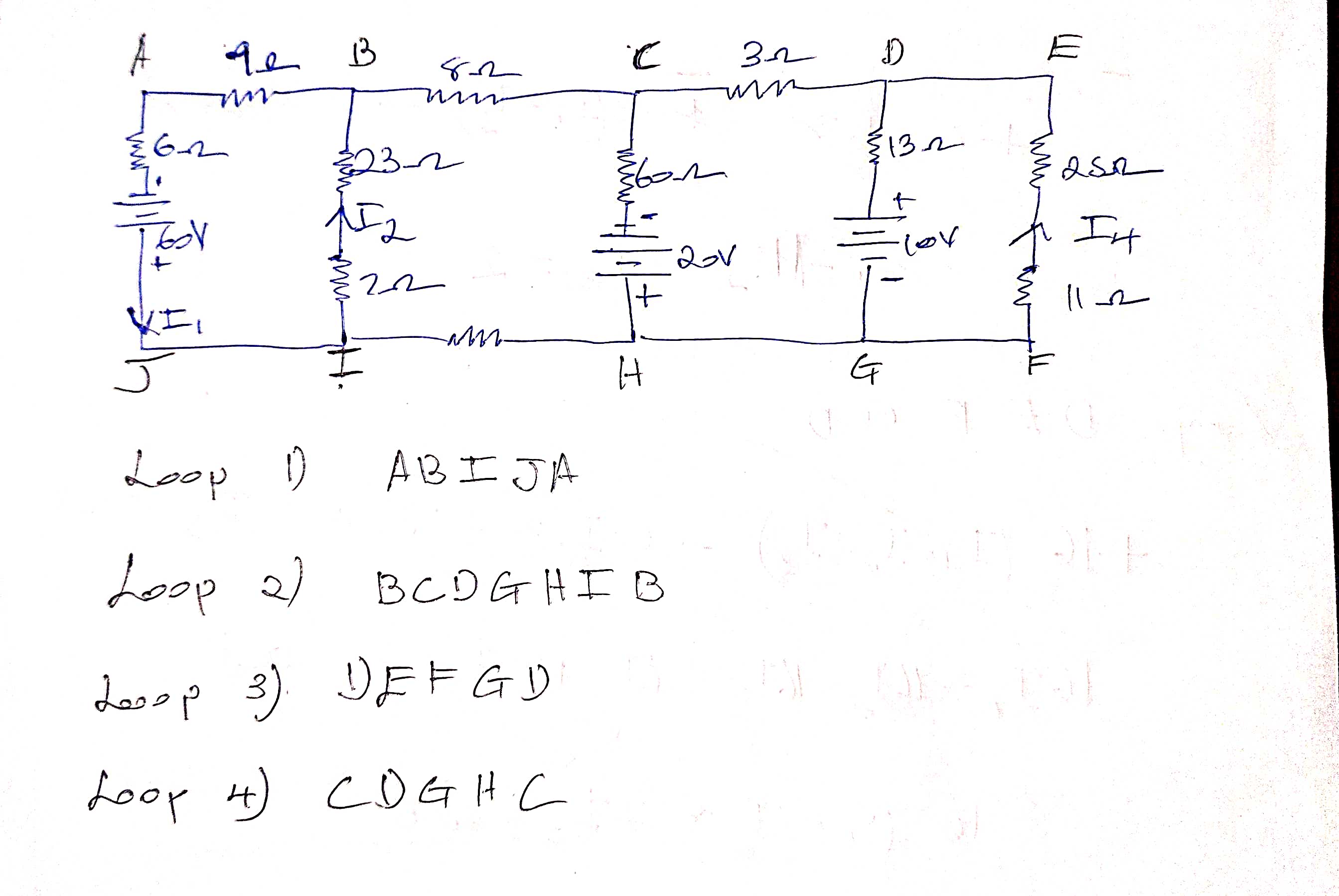 Write the equations for the following loops Loop 1) | Chegg.com