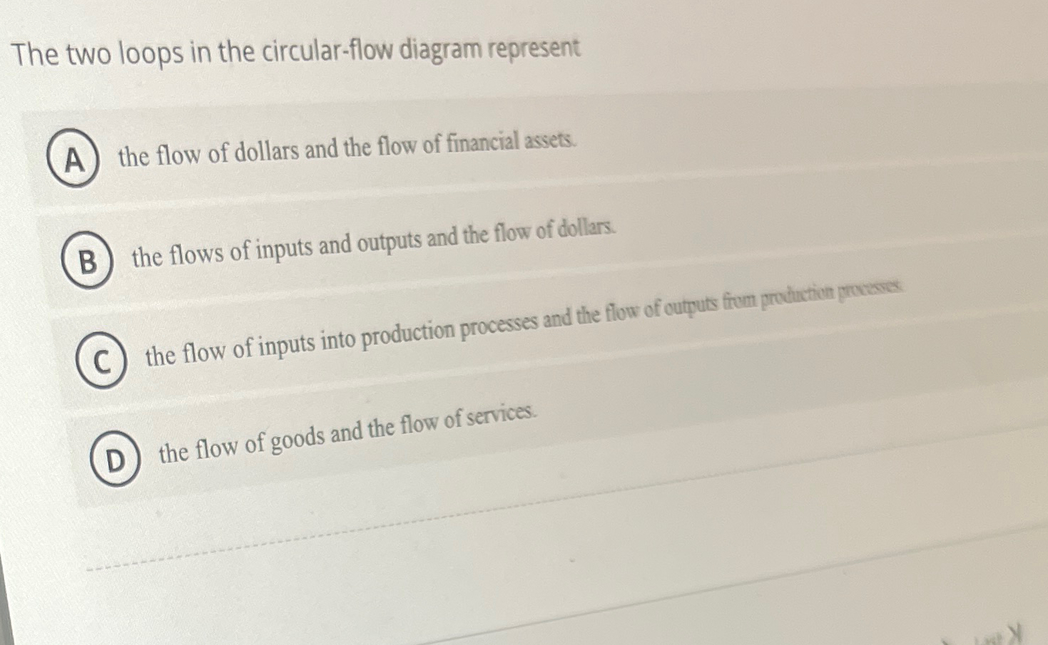 Solved The two loops in the circular-flow diagram | Chegg.com