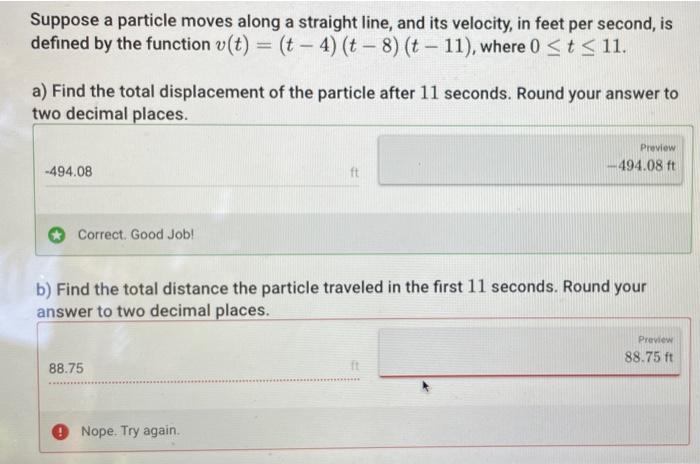 Solved Suppose a particle moves along a straight line, and | Chegg.com