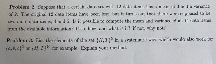 Solved Problem 2. Suppose that a certain data set with 12 | Chegg.com
