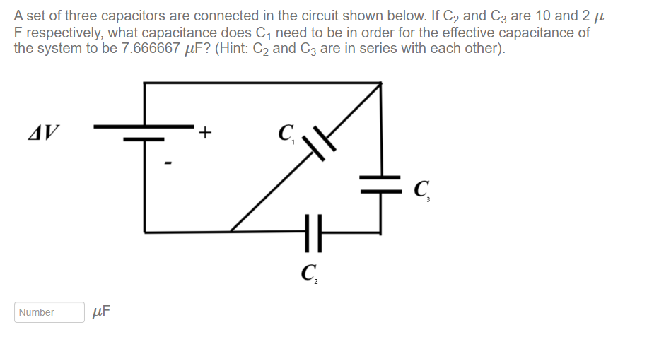 Solved A set of three capacitors are connected in the | Chegg.com