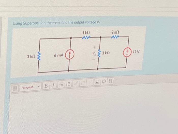 Solved Using Superposition Theorem Find The Output Voltage 6716