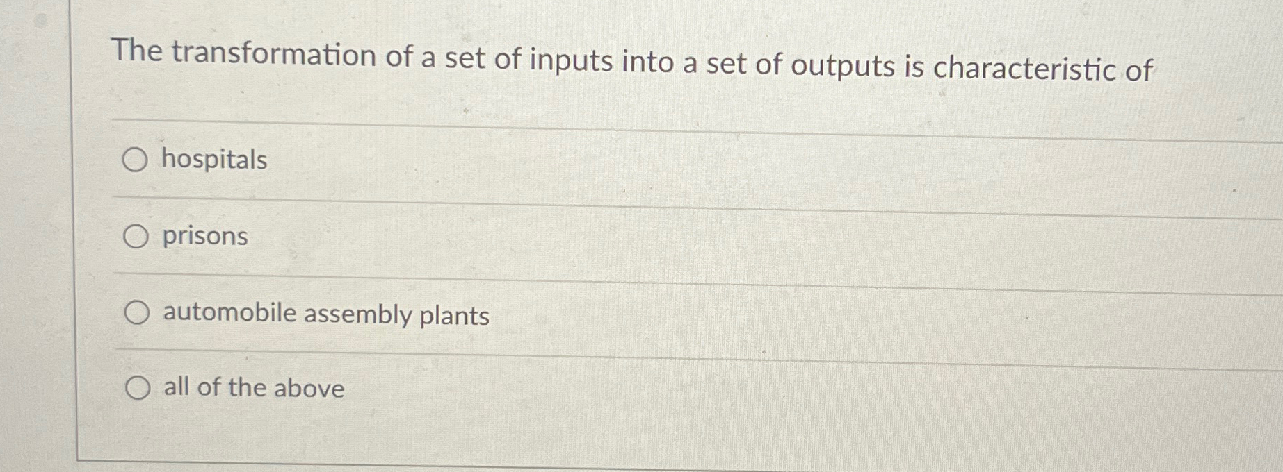 Solved The transformation of a set of inputs into a set of | Chegg.com