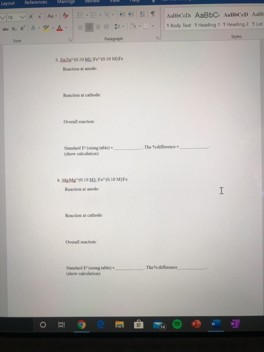 Solved Layout References Mailings Review View Help Tell Me