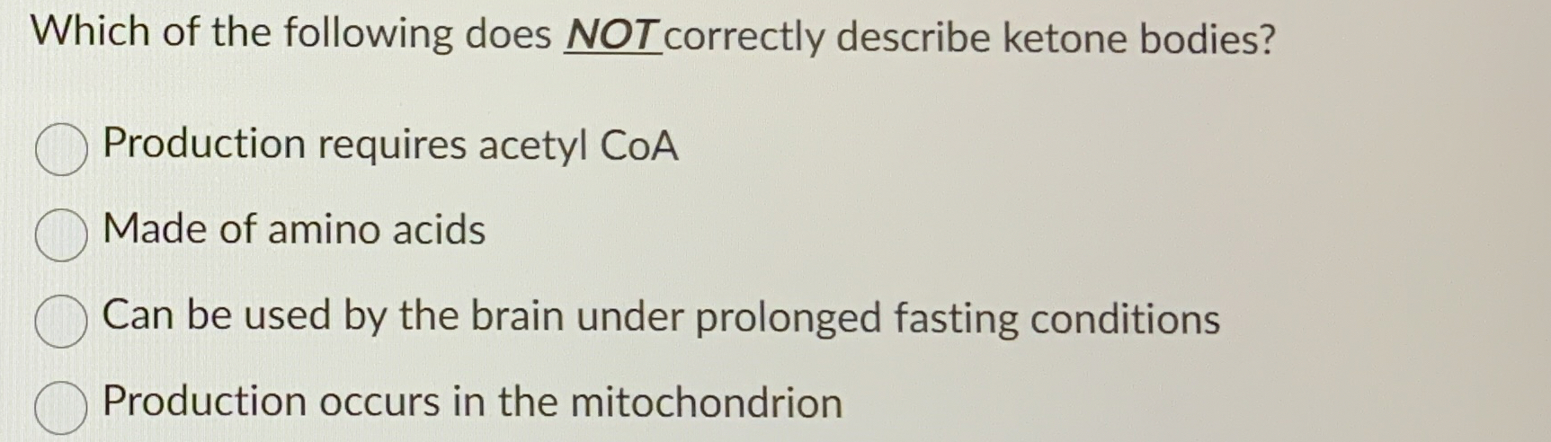 Solved Which of the following does NOT correctly describe | Chegg.com