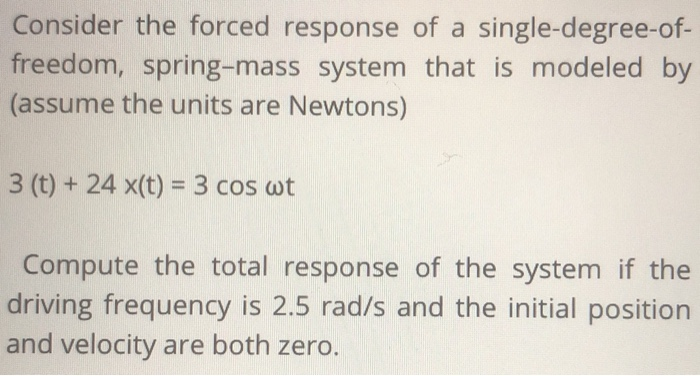 Solved Consider the forced response of a single-degree-of- | Chegg.com