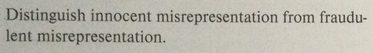 Solved Distinguish innocent misrepresentation from | Chegg.com