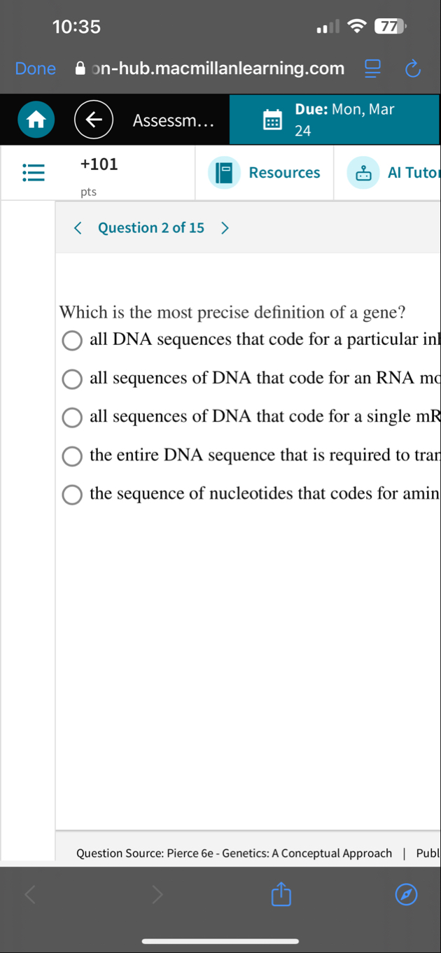 Solved 10:3577Doneon-hub.macmillanlearning.comAssessm...Due: | Chegg.com