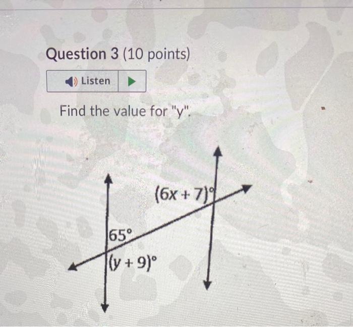 Solved Find the value for " y ". | Chegg.com