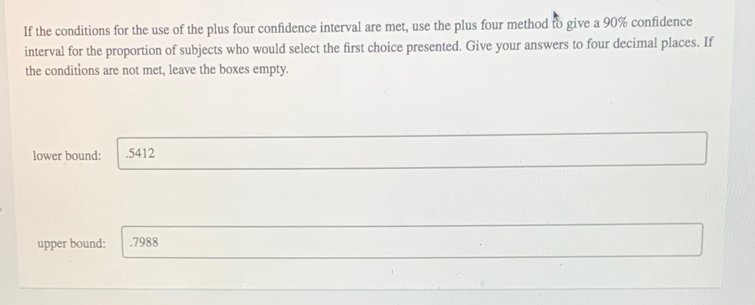 If the conditions for the use of the plus four | Chegg.com