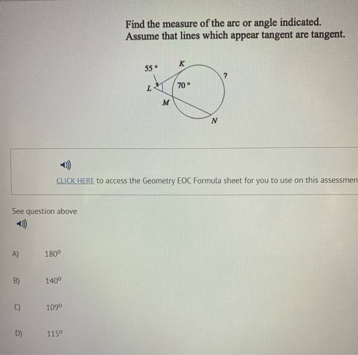 Solved Find the measure of the arc or angle indicated. | Chegg.com