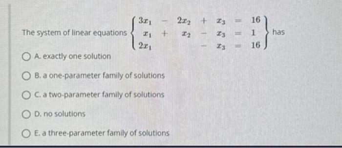 Solved The system of linear equations | Chegg.com