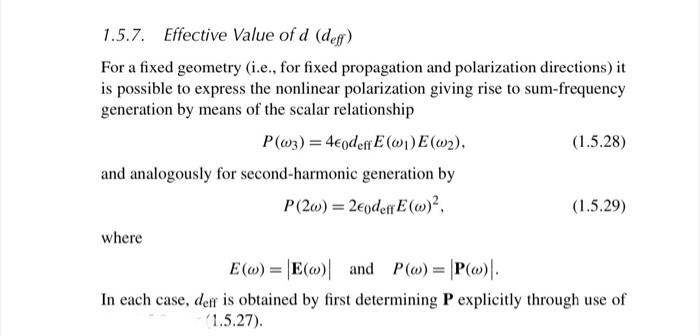 Solved Calculate. Effective value of d (deff) Hintin If Ex & | Chegg.com