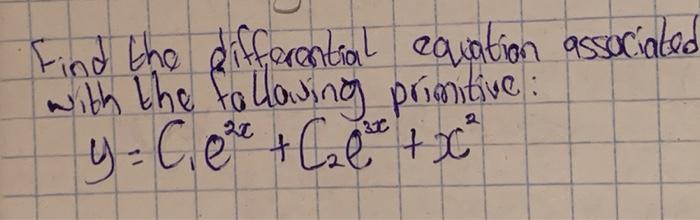 Solved Find the differential equation associated with the | Chegg.com