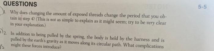 Solved Why does changing the amount of exposed threads | Chegg.com